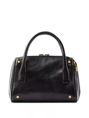 Versace Roomy Small Leather Boston Bag With Medusa Cameo - Black