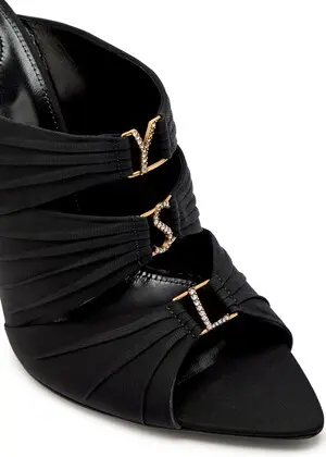 Saint Laurent Emilie 110 Satin-crepe Mules - Black