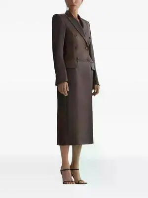MUGLER Double-breasted Jacket Coat - Brown