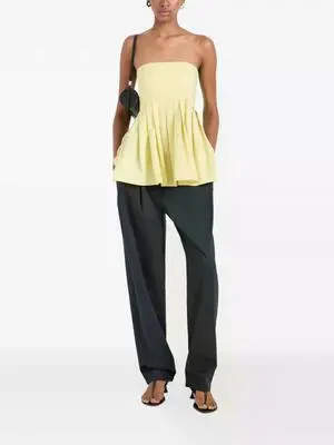 Proenza Schouler White Label Pleated Strapless Top - Yellow