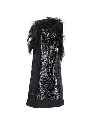 BOSS Sequin And Feather Embellished Dress
