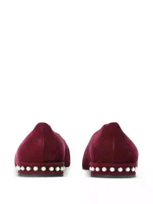 STUART WEITZMAN Embellished Suede Ballet Flats