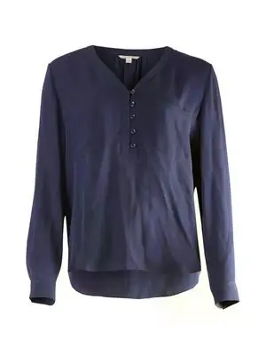 Diane Von Furstenberg Silk Long Sleeve Blouse - Blue