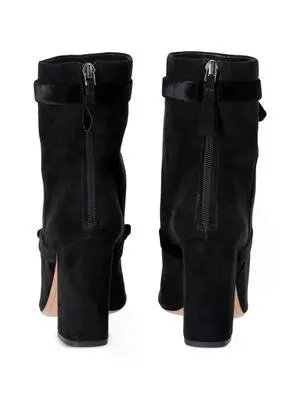 ALEXANDRE BIRMAN Suede Bow Embellishment Ankle Boots