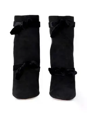 ALEXANDRE BIRMAN Suede Bow Embellishment Ankle Boots