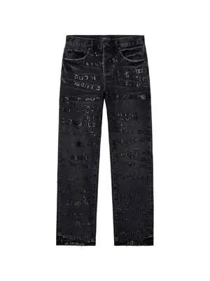 PURPLE BRAND Frayed Hem Jeans - Black