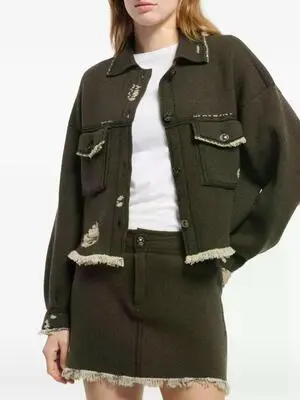 BARRIE Cashmere Denim Fringed Jacket