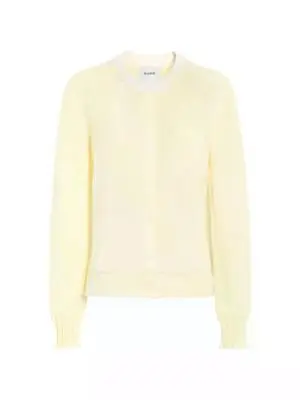 BARRIE Ribbed Detail Cashmere Cardigan - Yellow
