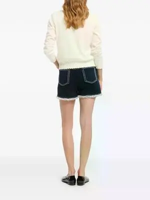BARRIE Cashmere And Cotton Cardigan With Ribbed Detailing - Blue