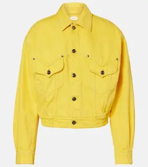 Versace Cotton Denim Blouson Jacket - Yellow