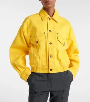 Versace Cotton Denim Blouson Jacket - Yellow