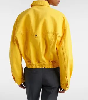 Versace Cotton Denim Blouson Jacket - Yellow