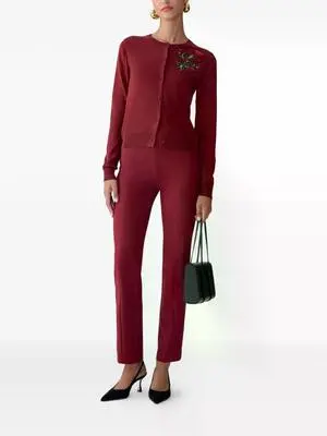 Carolina Herrera Crystal-embroidered Rose Cardigan