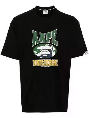 AAPE BY *A BATHING APE Moonface Logo College T-shirt - Black