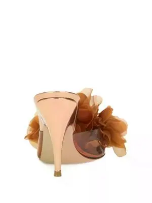 GIANVITO ROSSI Floral Embellished Open Toe Sandals - Neutrals