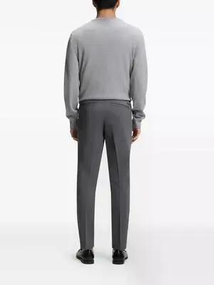 BOSS Tapered Trousers With Pressed Crease - Grey