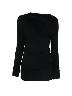 ENTIRE STUDIOS Draped Long Sleeve Top - Black