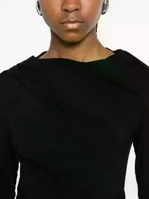 ENTIRE STUDIOS Draped Long Sleeve Top - Black