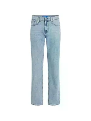 Karl Lagerfeld Acid Wash Straight Leg Jeans - Blue
