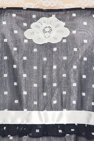 Marc Jacobs Chiffon Dress With Ribbon Straps And Scalloped Trim - Navy Multi