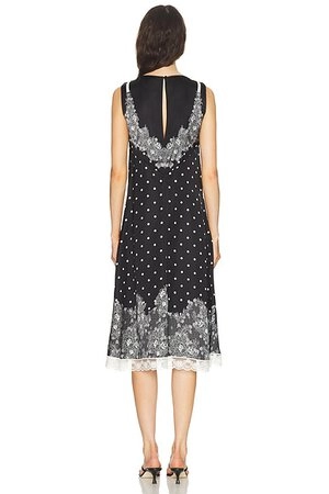 Marc Jacobs Trompe L'oeil Slip Midi Dress - Black Multi