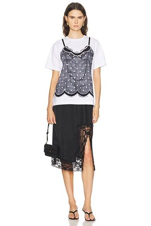 Marc Jacobs Trompe L'oeil Cami Tee - White Multi