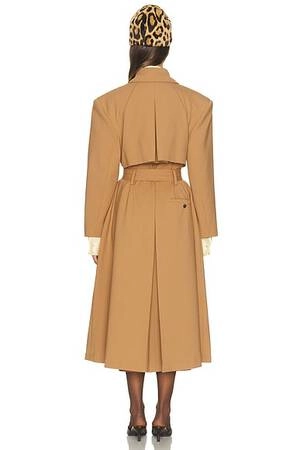 HELSA Wool Blend Midi Trench - Nutmeg