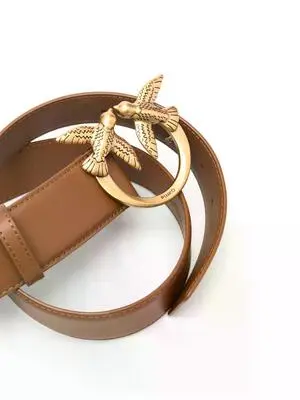 Pinko Love Birds Leather Belt - Brown