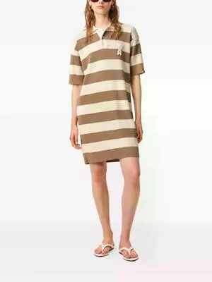 AMI Paris Cotton Polo Dress With De Coeur Patch