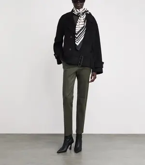 JOSEPH Coleman Leather Trousers - Green