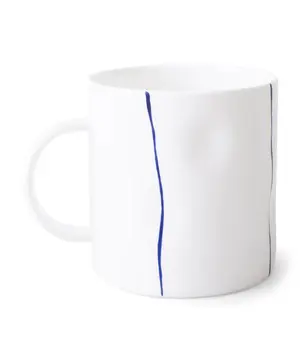FELDSPAR Fine Bone China Stripe Tea Mug - Blue