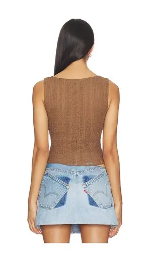 MORE TO COME Palima Lace Top - Brown