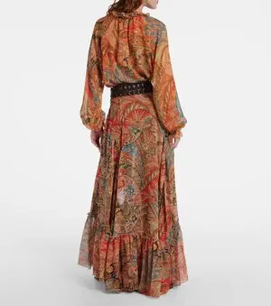 Etro Printed Silk Maxi Skirt
