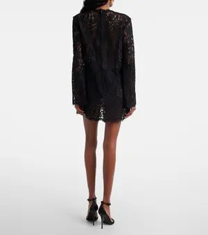 Dolce & Gabbana Floral-appliqué Lace Minidress