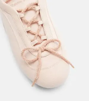 Simone Rocha Cutout Suede-trimmed Satin Sneakers