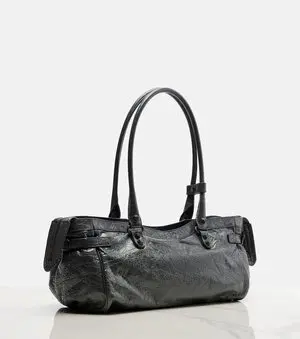 Balenciaga Le City East-west Leather Shoulder Bag - Grey