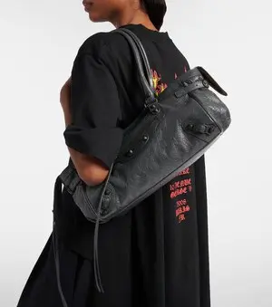 Balenciaga Le City East-west Leather Shoulder Bag - Grey