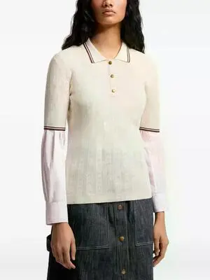 Moncler Striped Trim Polo Shirt