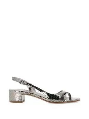 DEL CARLO Buckle Fastening Sandals - Silver