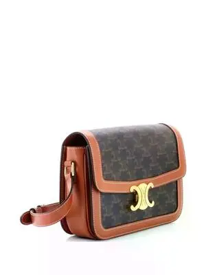 Celine Triomphe Coated Canvas Shoulder Bag - Brown