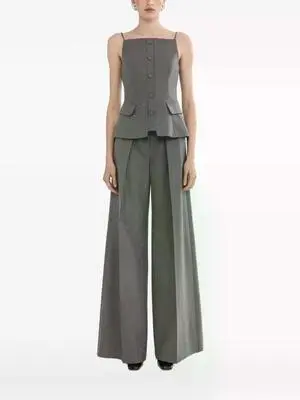 NISSA Sequined Sleeveless Button-fastening Top - Grey