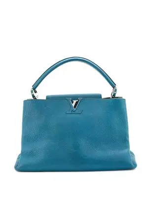 LOUIS VUITTON Capucines Bag Leather Mm Satchel - Blue