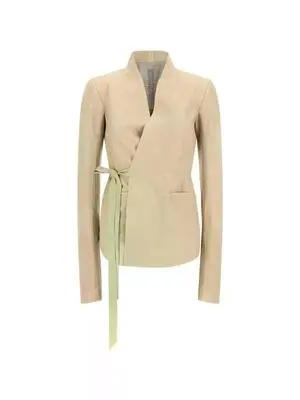 Rick Owens V-neck Leather Jacket