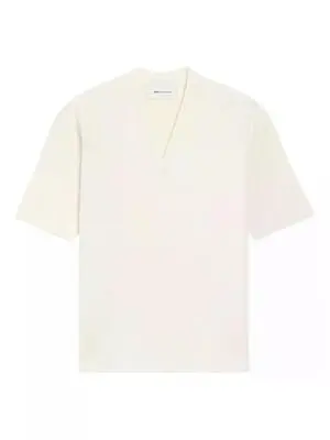 AMI Paris V-neck Wool Blend Sweater - Neutrals