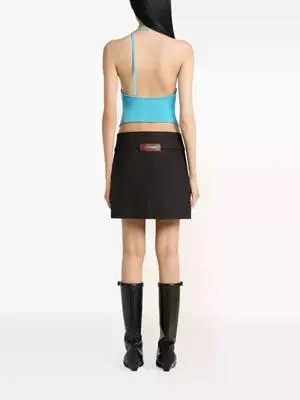 COURREGES Halterneck Ribbed Knit Top - Blue