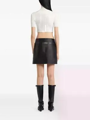 COURREGES Cropped Ribbed Knit Sweater