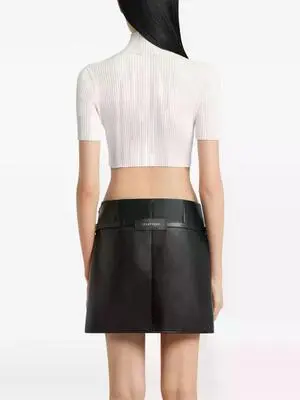 COURREGES Cropped Ribbed Knit Sweater
