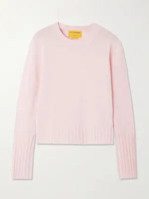 Guest In Residence Cropped Cashmere Sweater With Popcorn Stitching