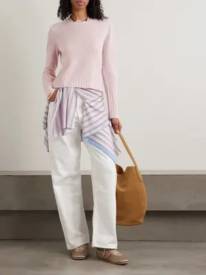 Guest In Residence Cropped Cashmere Sweater With Popcorn Stitching