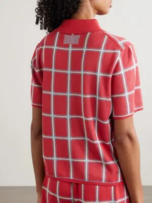Guest In Residence Checked Silk And Linen-blend Jacquard Shirt - Red
